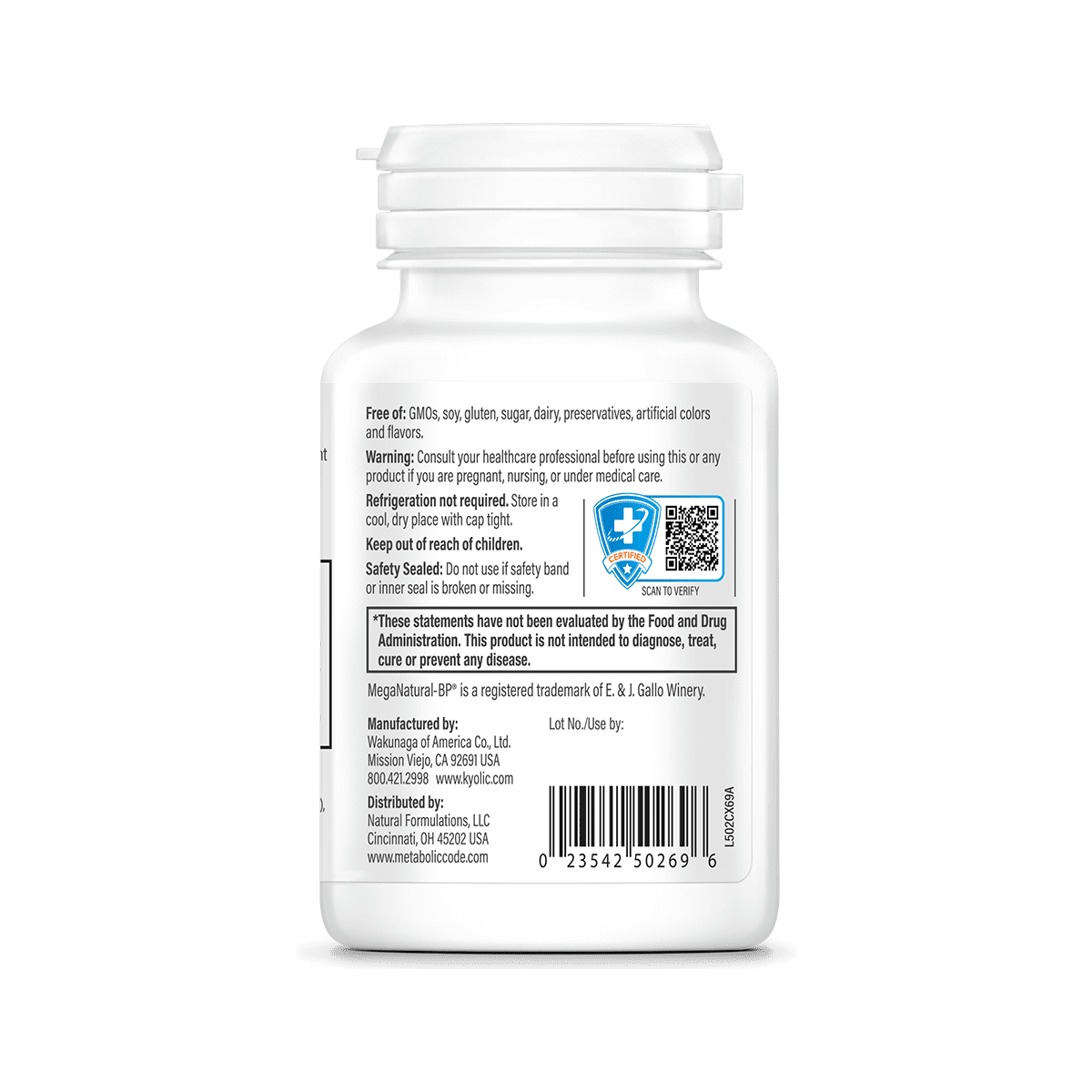 Metabolic Code Kyolic+, 90 Caplets | Metabolic Elite